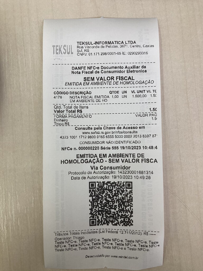 Impressão NFC-e - Ajuste de margem - Sugestões e melhorias - Nuvem Fiscal